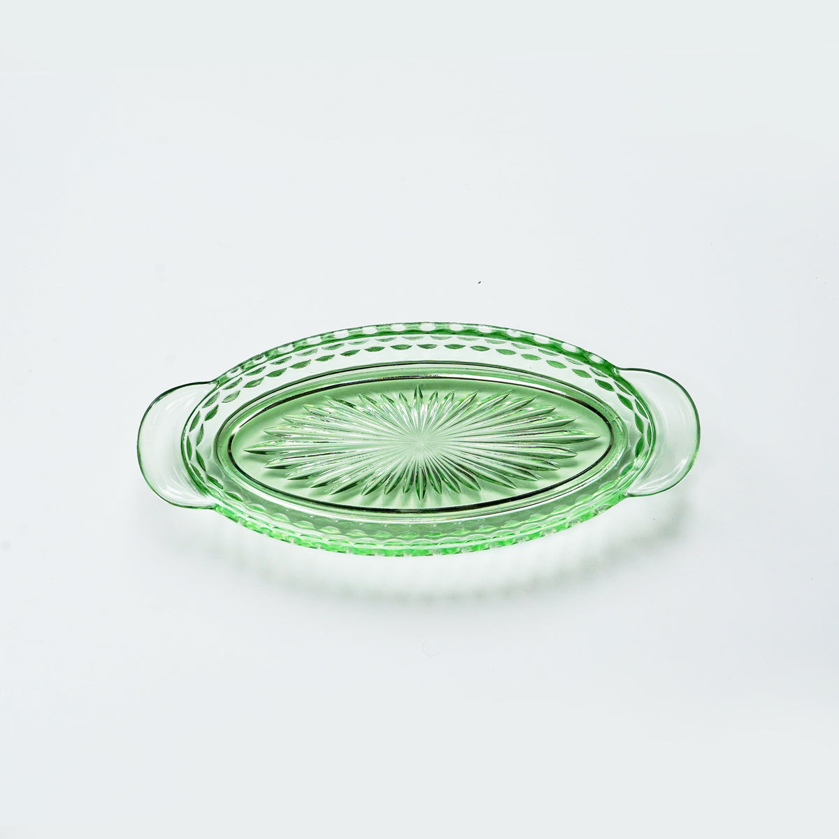 C.1930s Green Glass Trey / アール・デコ グリーングラスプレート – thepostoffice.jp